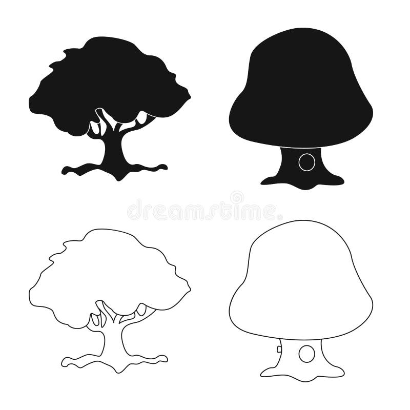 Vector Design of Tree and Nature Icon. Set of Tree and Crown Stock ...