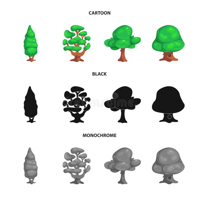 Vector Design of Tree and Nature Icon. Set of Tree and Crown Stock ...