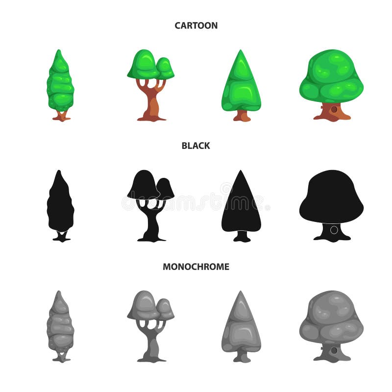 Isolated Object of Tree and Nature Logo. Collection of Tree and Crown ...