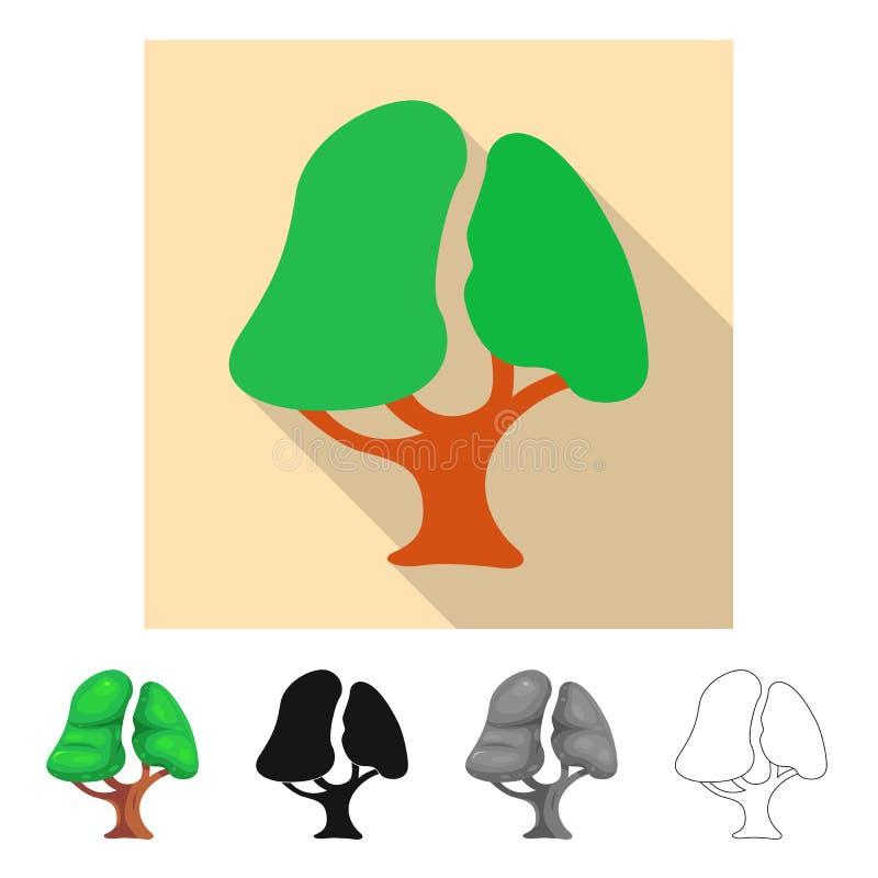 Vector Design of Tree and Nature Logo. Collection of Tree and Crown ...