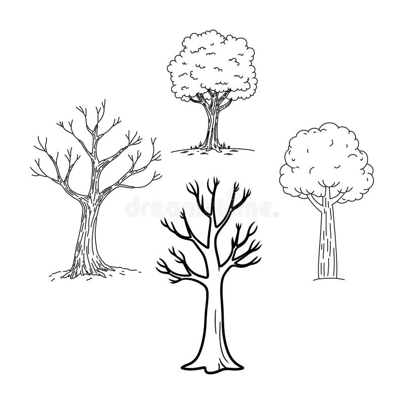 Vector Design of Tree and Nature Logo. Collection of Tree and Crown ...