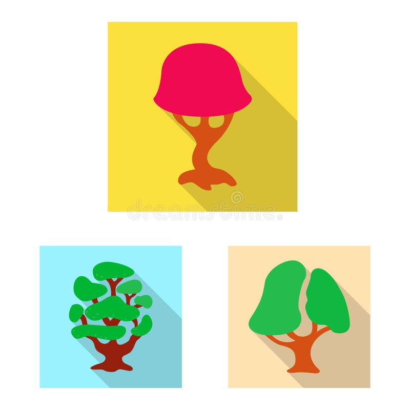 Vector Design of Tree and Nature Sign. Collection of Tree and Crown ...