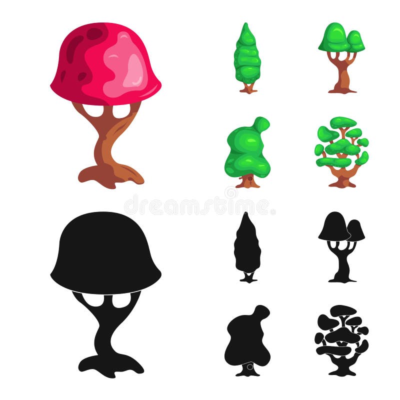 Isolated Object Of Tree And Nature Icon Set Of Tree And Crown Stock