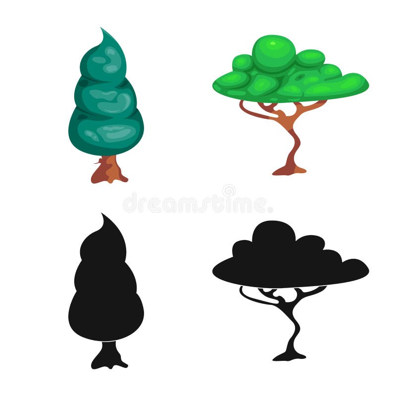 Isolated Object Of Tree And Nature Icon Set Of Tree And Crown Stock