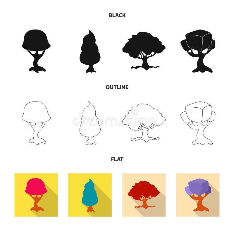 Isolated Object of Tree and Nature Icon. Collection of Tree and Crown ...