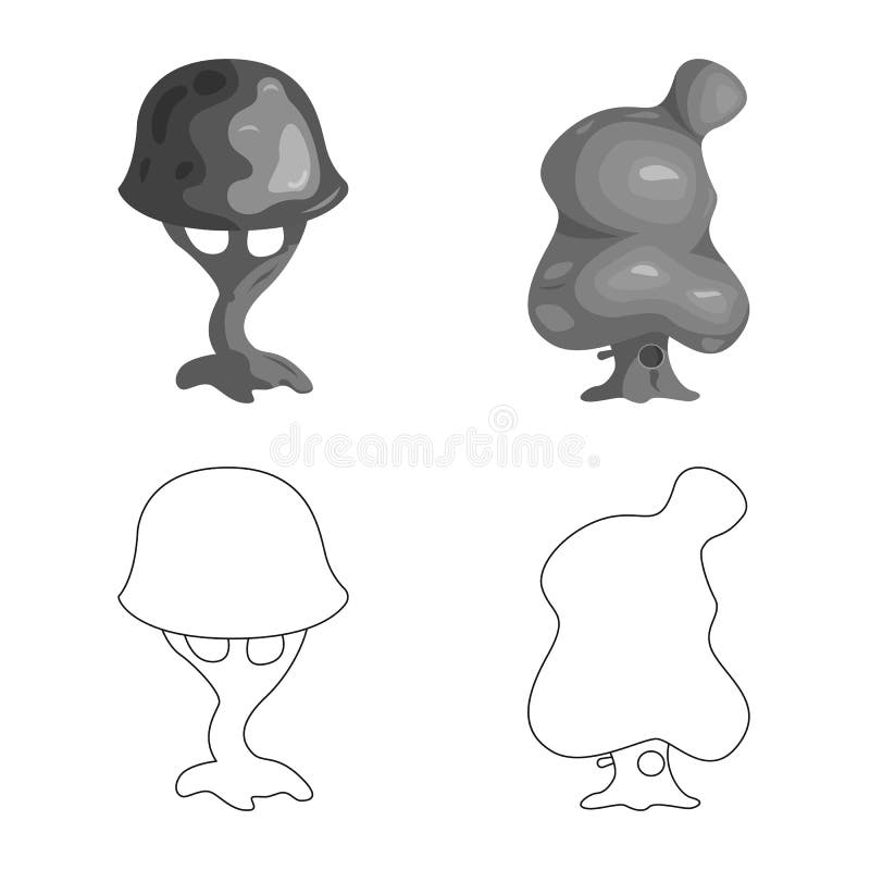 Isolated Object Of Tree And Nature Icon Collection Of Tree And Crown