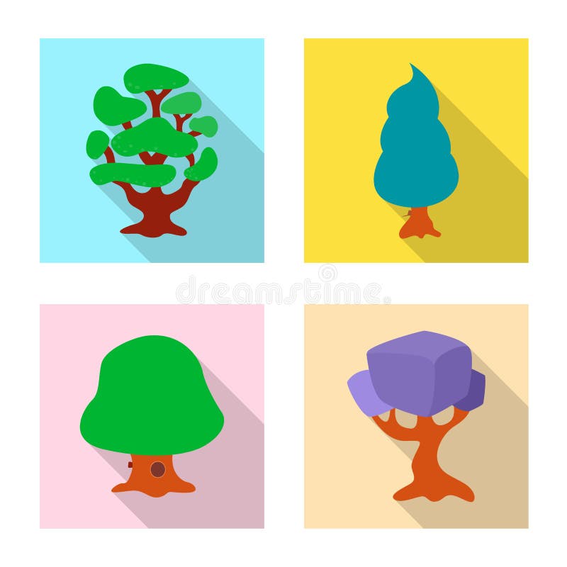 Isolated Object Of Tree And Nature Icon Collection Of Tree And Crown