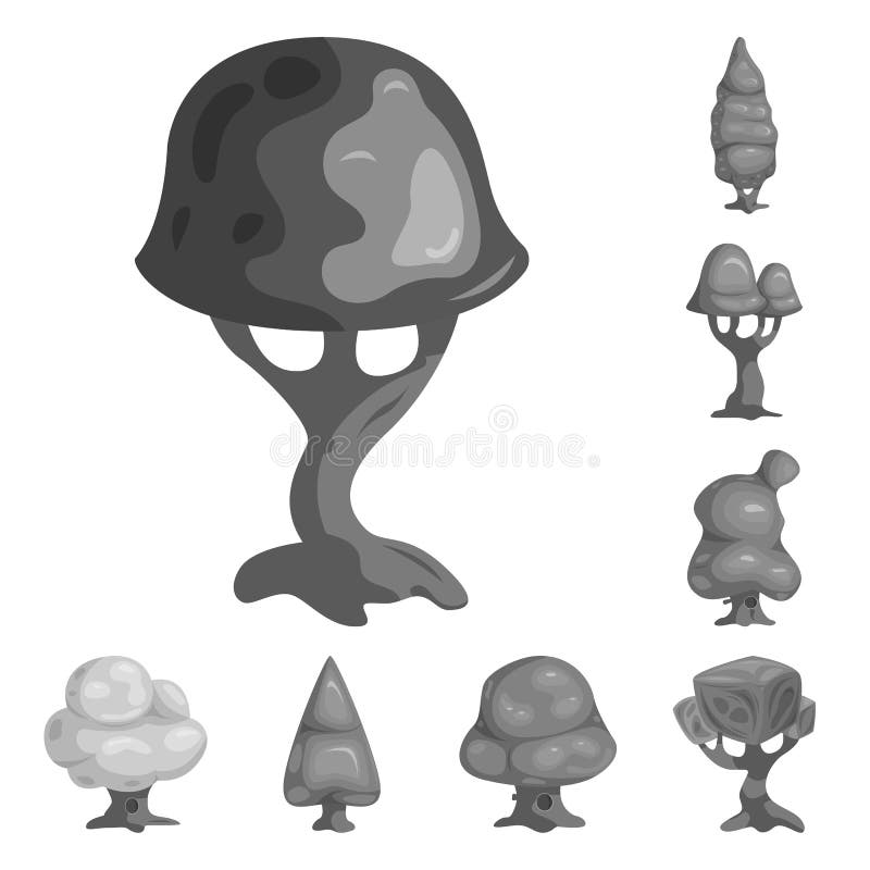 Isolated Object Of Tree And Nature Icon Collection Of Tree And Crown