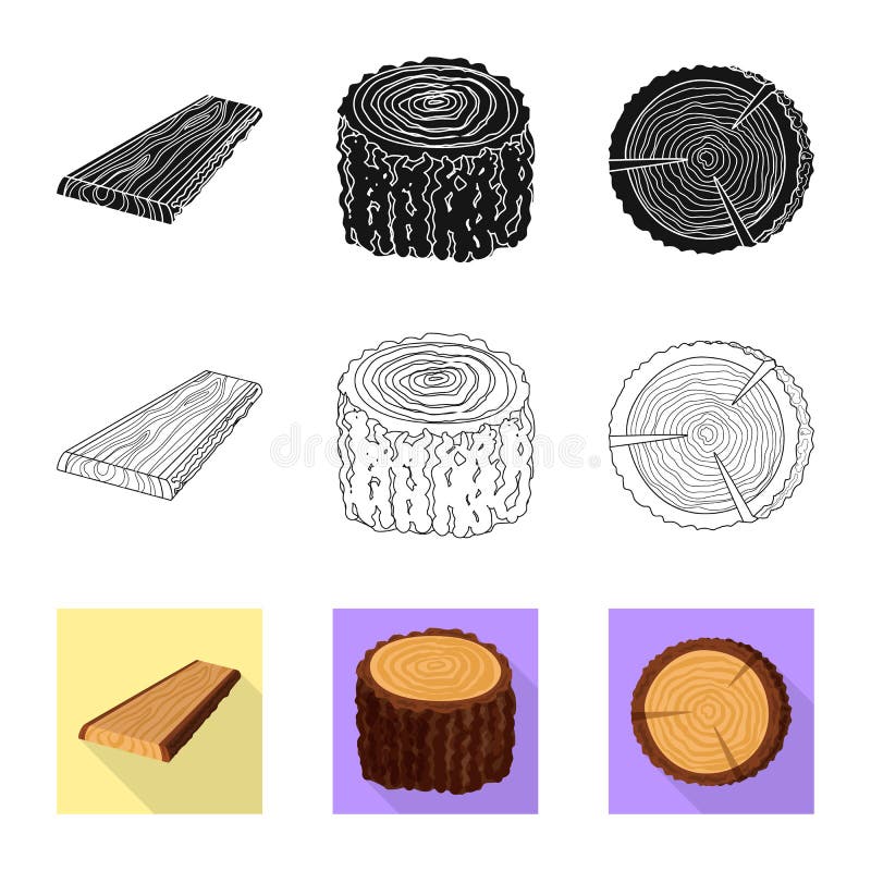 Vector Design of Tree and Raw Icon. Set of Tree and Construction Vector ...