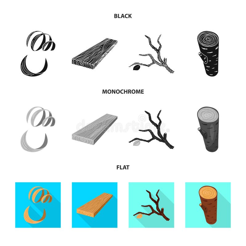 Isolated Object Of Tree And Raw Icon Collection Of Tree And