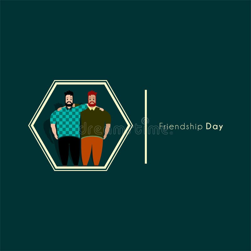Vector Design of Two Men Embracing Celebrating Friendship Day Stock ...