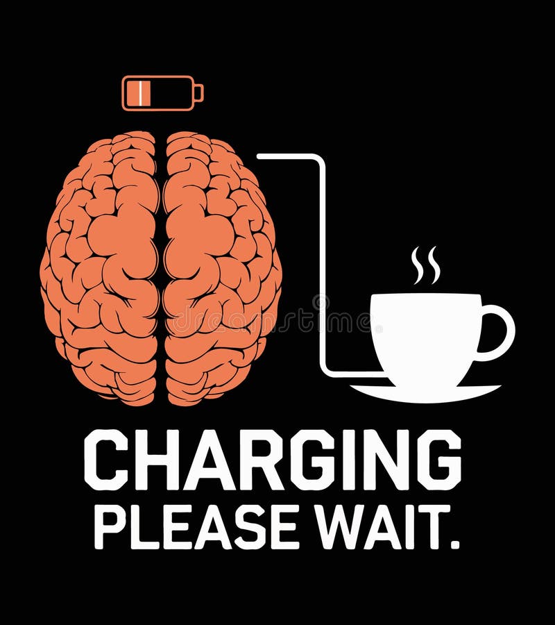 CHARGING. PLEASE WAIT T-SHIRT DESIGN Stock Illustration - Illustration ...
