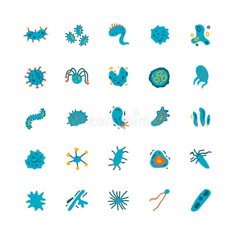 Vector Design of Virus and Bacteria Icon Pack Stock Vector ...