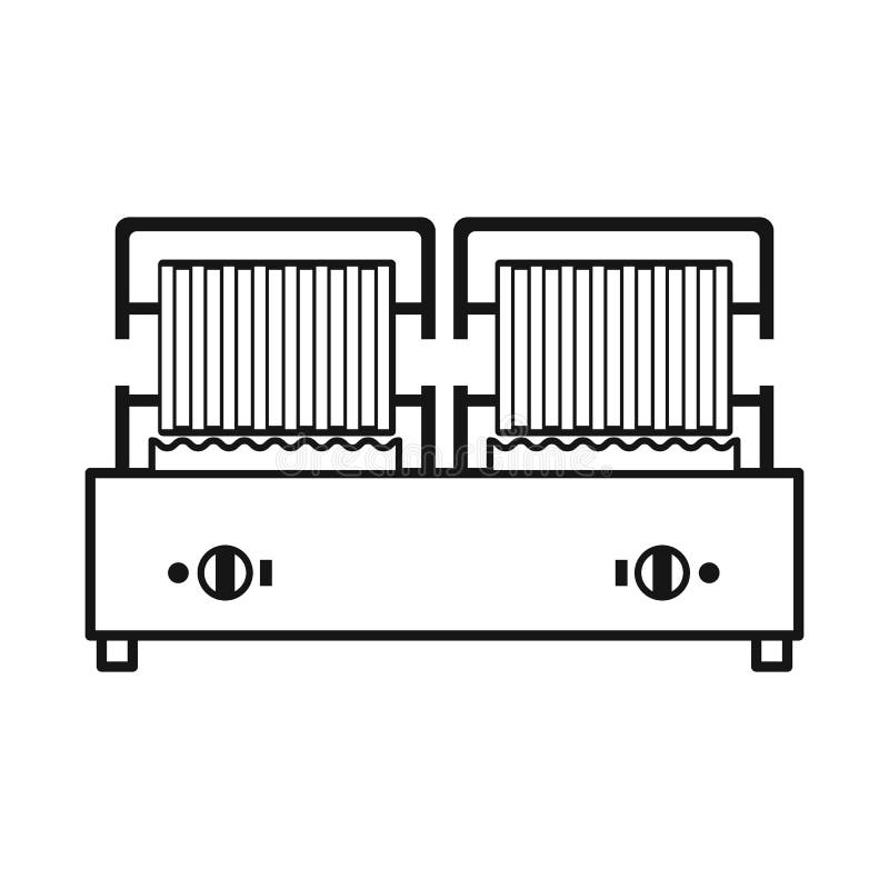 Vector Design of Waffle and Maker Symbol. Graphic of Waffle and Machine ...