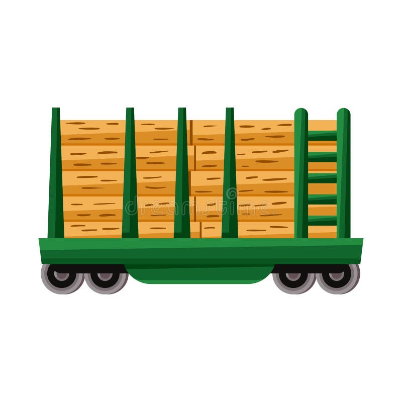 Isolated Object of Wagon and Container Icon. Graphic of Wagon and ...