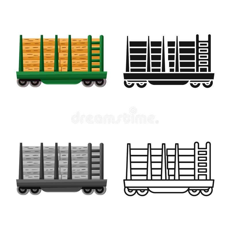 Vector Design of Wagon and Container Symbol. Web Element of Wagon and ...