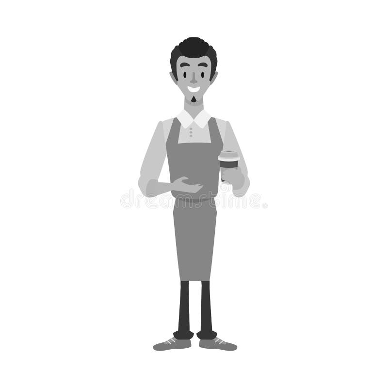 Vector Design of Waiter and Coffee Sign. Graphic of Waiter and Cup ...