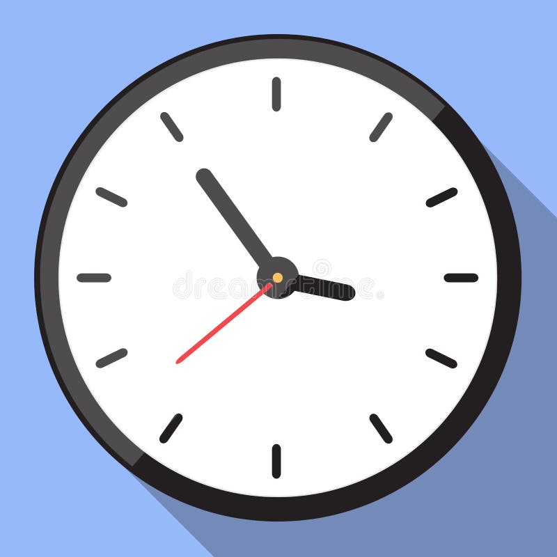 Vector Design : Wall Clock Flat Design. Stock Vector - Illustration of ...