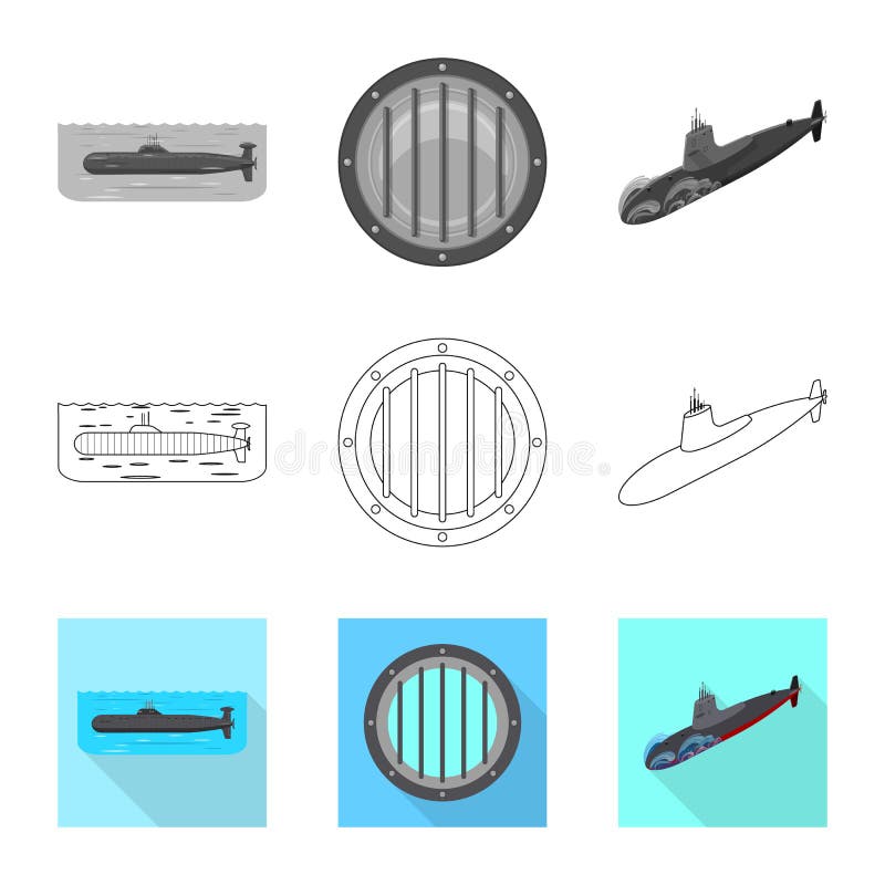 Vector Design of War and Ship Symbol. Set of War and Fleet Stock Vector ...