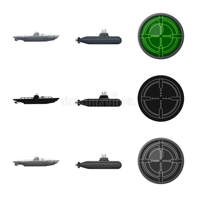 Vector Design of War and Ship Symbol. Set of War and Fleet Stock Vector ...