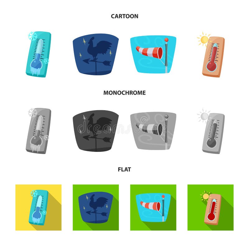 Isolated Object of Weather and Climate Symbol. Collection of Weather ...