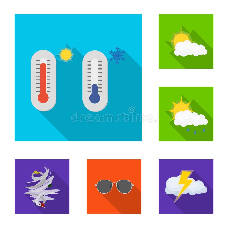 Isolated Object of Weather and Climate Icon. Set of Weather and Cloud ...