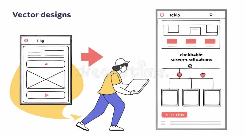 Vector Designs Process, Workflow Illustration, Design Development Steps ...