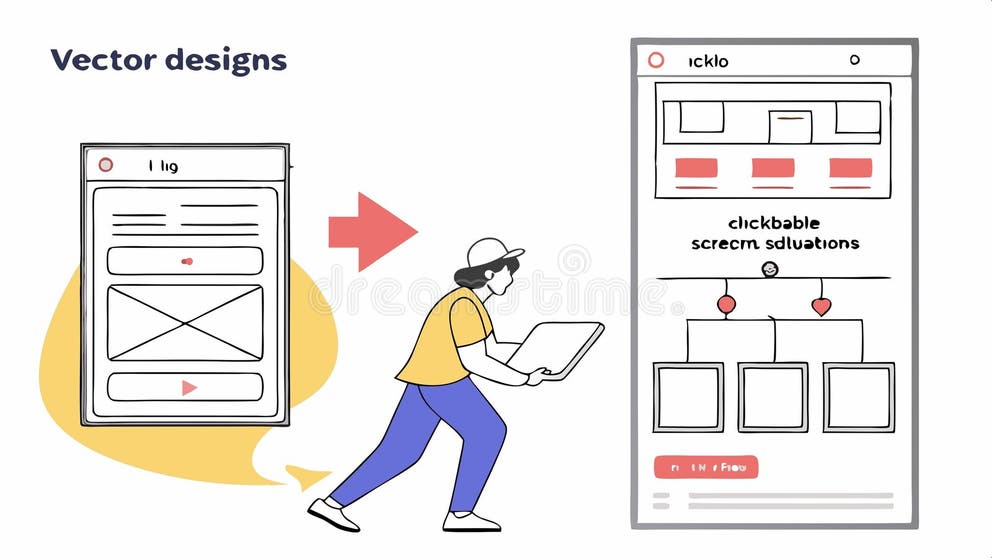 Vector Designs Process, Workflow Illustration, Design Development Steps ...