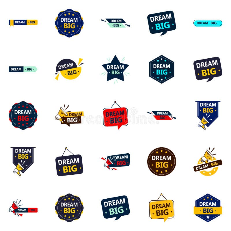 25 Vector Designs To Help You Visualize Your Dreams Dream Big Stock ...