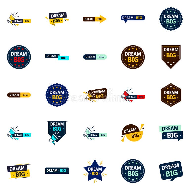 25 Vector Designs To Help You Visualize Your Dreams Dream Big Stock ...