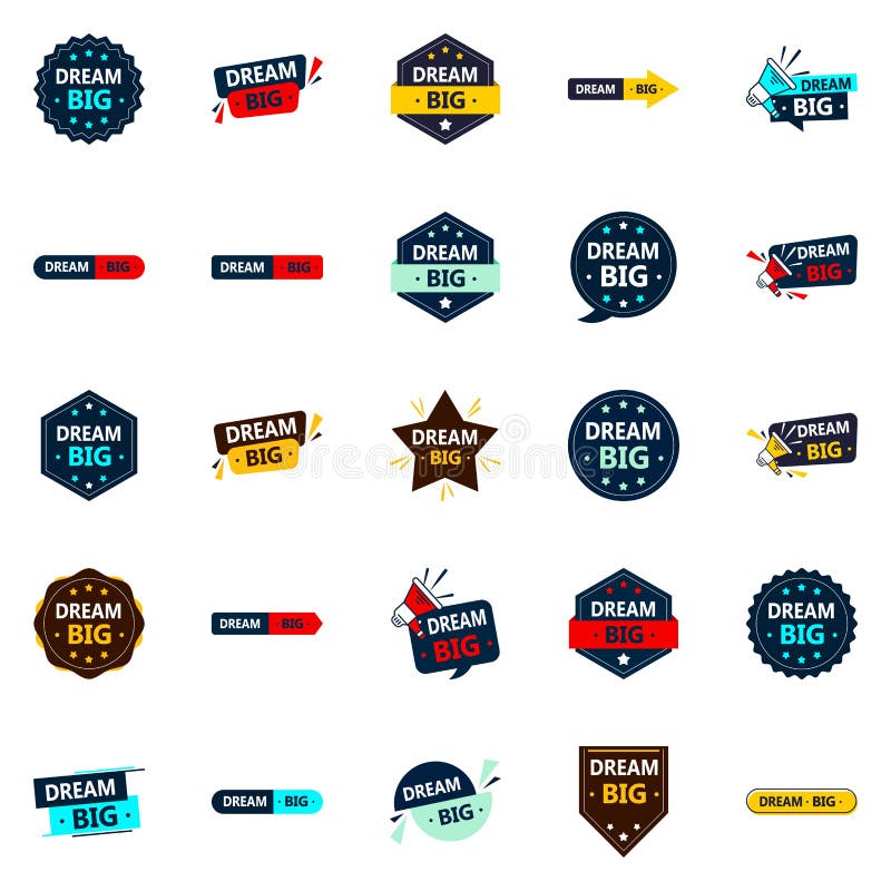 25 Vector Designs To Inspire and Empower You To Dream Big Stock Vector ...