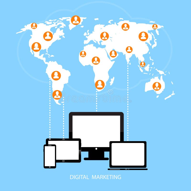 Vector Desktop Computer Connection, Communication in the Global ...