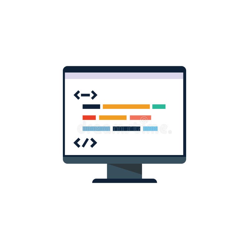 Vector Desktop Computer Icon. Code PC Icon. Stock Vector Illustration ... Vector Desktop Computer Icon. Code PC Icon. Stock Vector Illustration ...