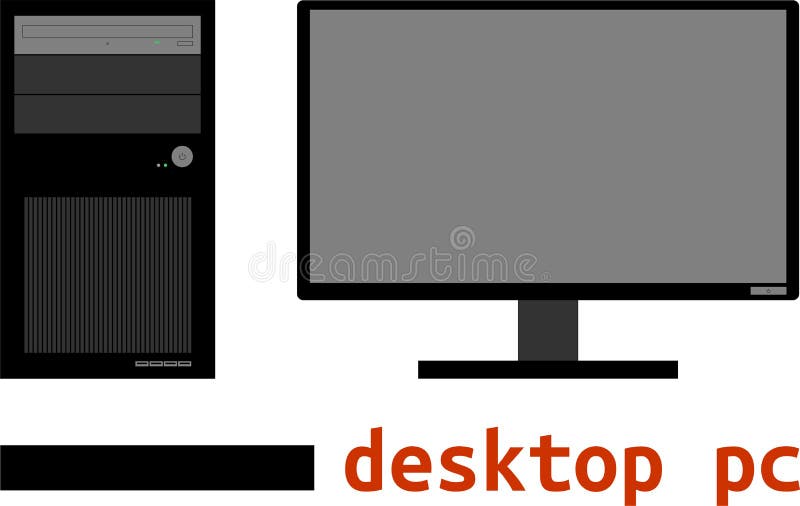 Vector - desktop computer stock vector. Illustration of hardware - 45162145