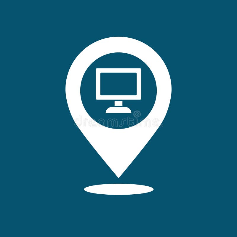 Vector Desktop Computer Map Pointer Stock Vector - Illustration of ...