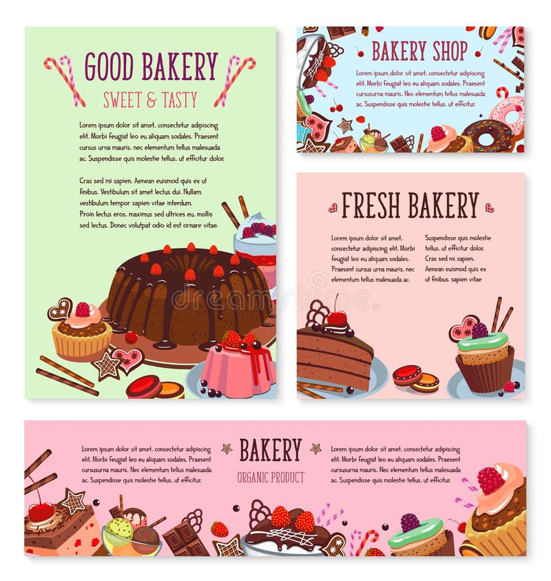 Menu Vector Template for Bakery Shop Desserts Stock Vector ...