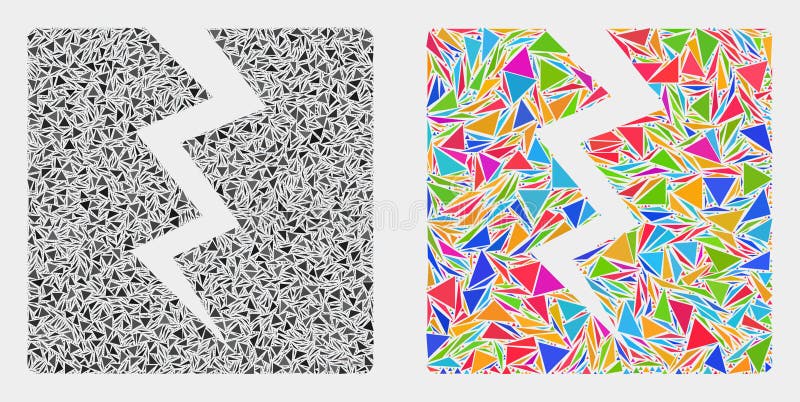 Vector Destruct Mosaic Icon of Triangles Stock Vector - Illustration of ...