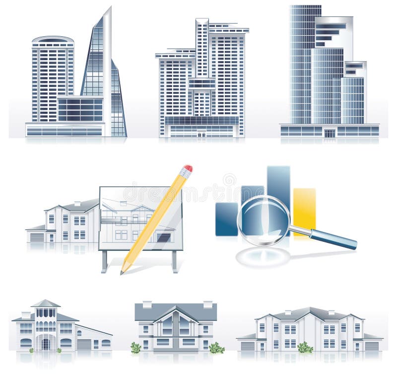 Vector Detailed Architecture Icon Set Stock Vector - Illustration of ...