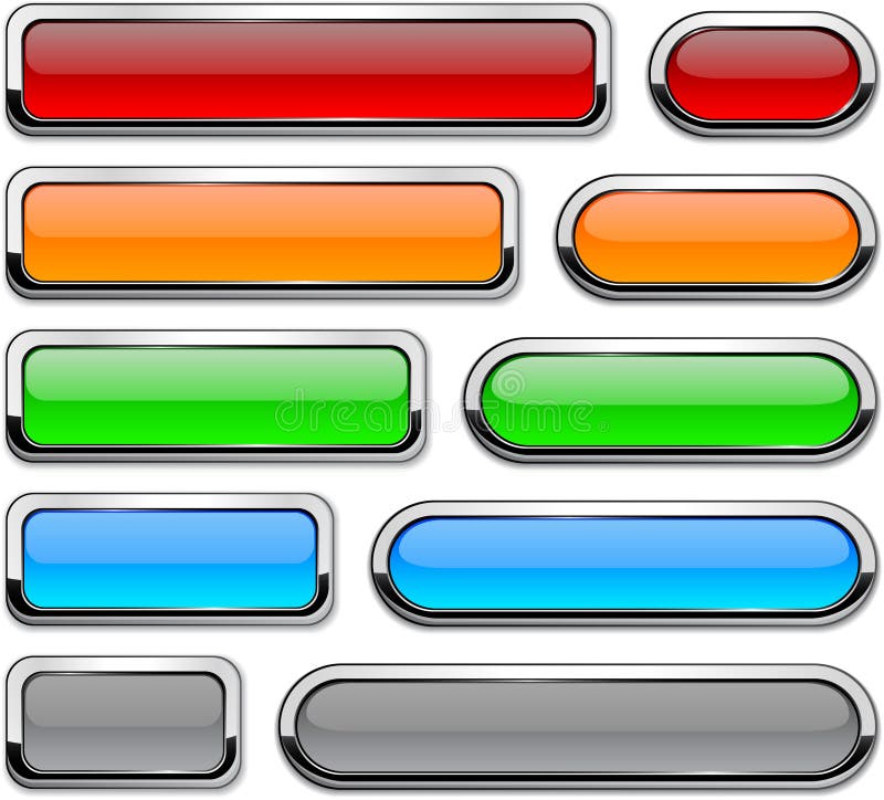 Simple blank buttons. stock vector. Illustration of plastic - 25920160