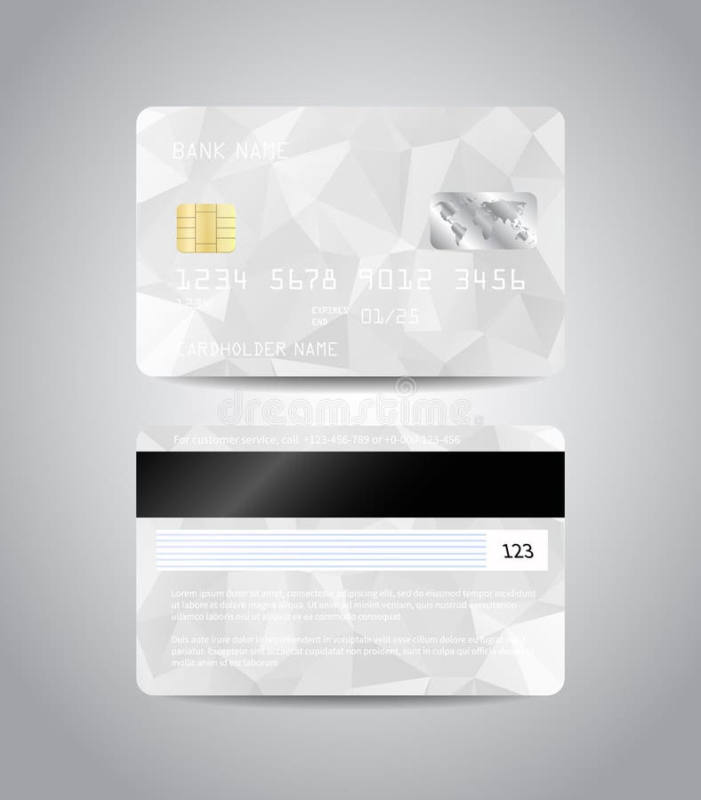 Vector Detailed Credit Cards Set with White Triangular Abstract ...