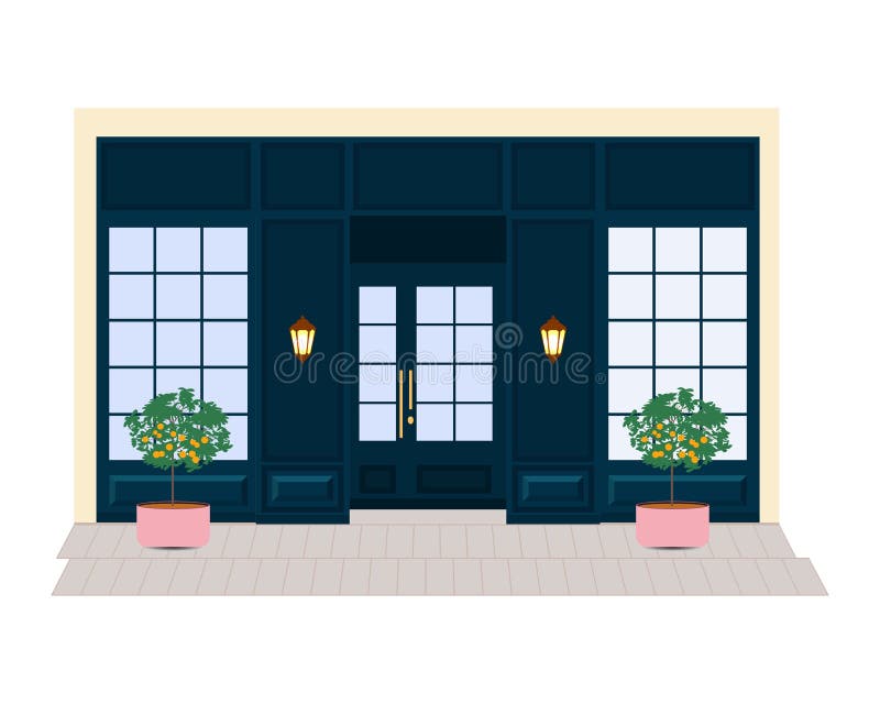 Vector Detailed Flat Design Boutique Facade. Shop Exterior Stock Vector ...