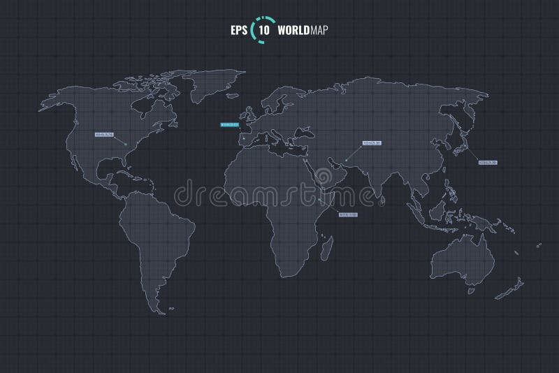 Vector Hi-Res World Map Template Stock Vector - Illustration of graphic ...