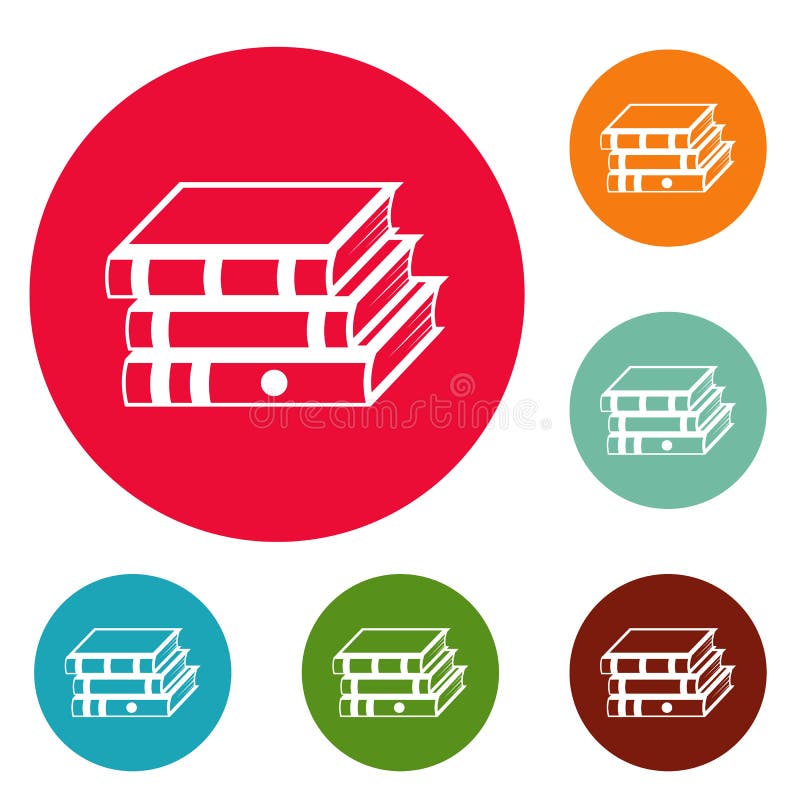 Vector Determinado Del Círculo De Los Iconos De La Escuela Del Libro ...