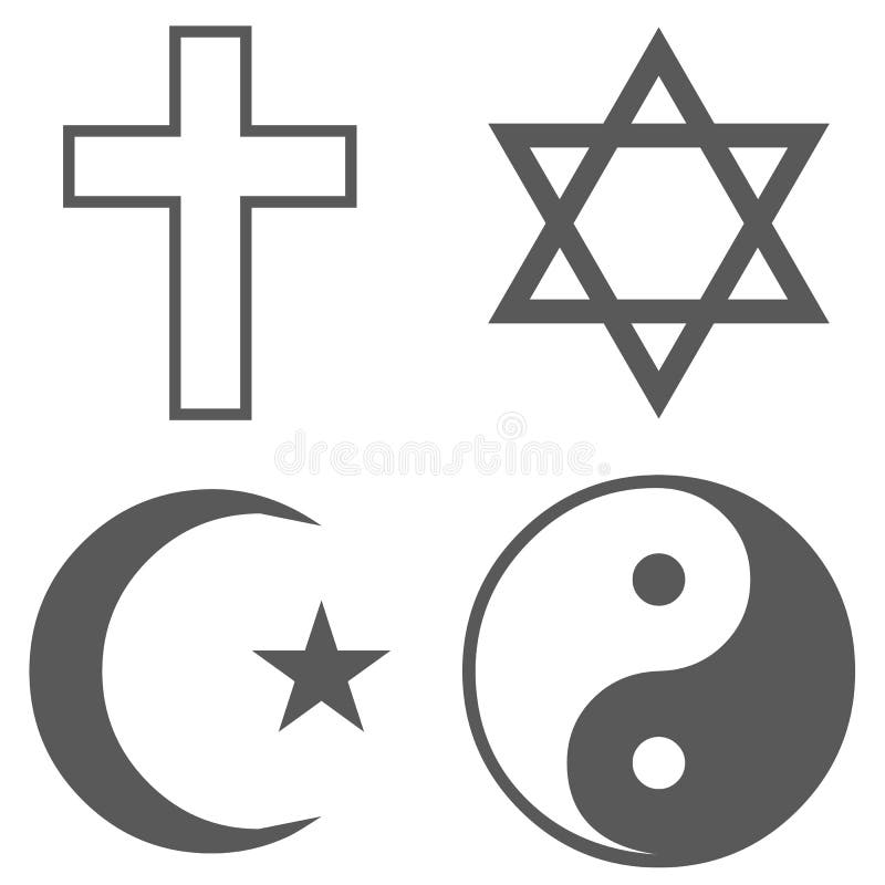 Sistema Negro Del Icono De La Religión Del Vector Ilustración del ... Sistema Negro Del Icono De La Religión Del Vector Ilustración del ...