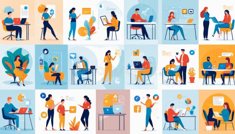 Vector Development Activities Social Media Design Concept People ...