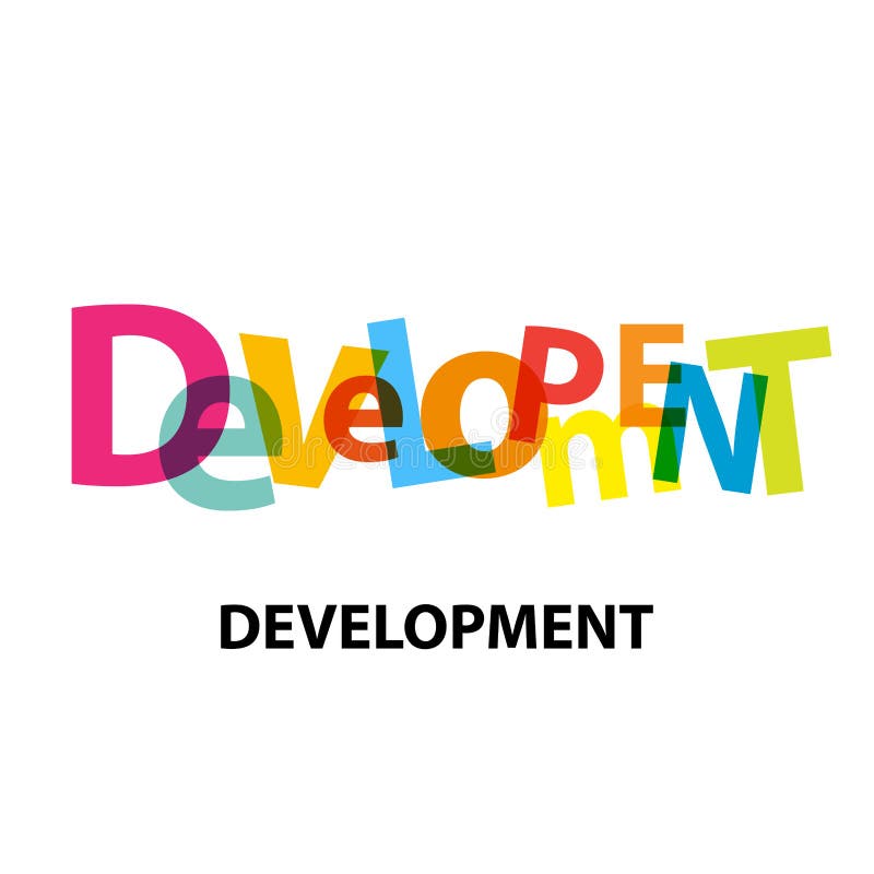 Vector Development Broken Colorful Text and Word Stock Vector ...