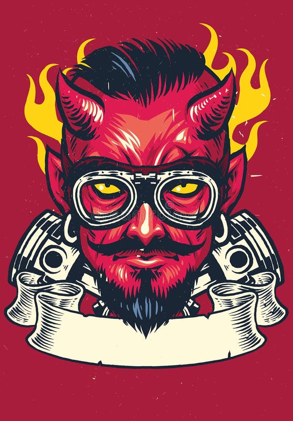 Devil rider stock vector. Illustration of club, ordeal - 103105558