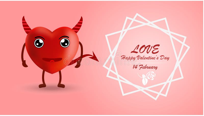Devil`s Heart Valentine Day 2020 Stock Illustration - Illustration of ...