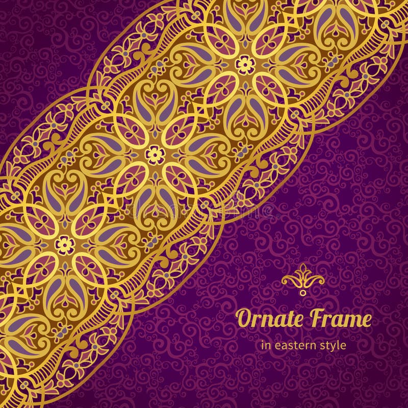 Vector Diagonal Border in Eastern Style. Stock Vector - Illustration of ...