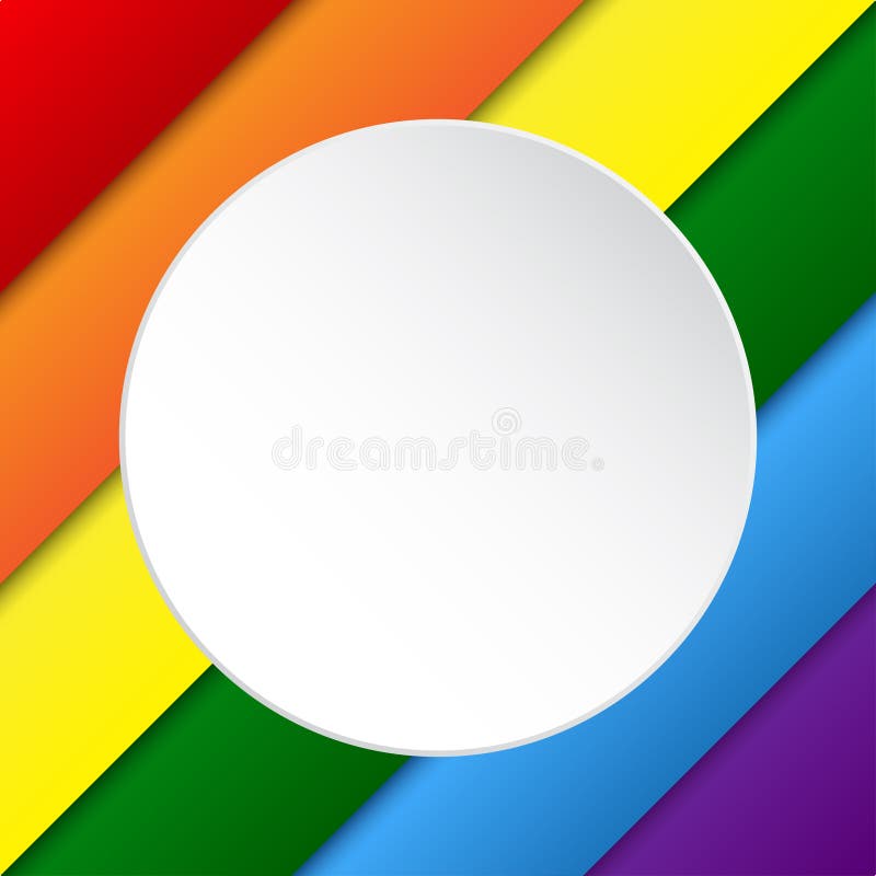 Vector Diagonal Lgbt Rainbow Flag. White Circle Stock Vector ...